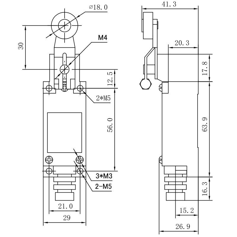 Live Standard Roller Limit Switch 1NO + 1NC 5A 250V AC 0.4A 115VDC - LME-8104 at TEW Electrical