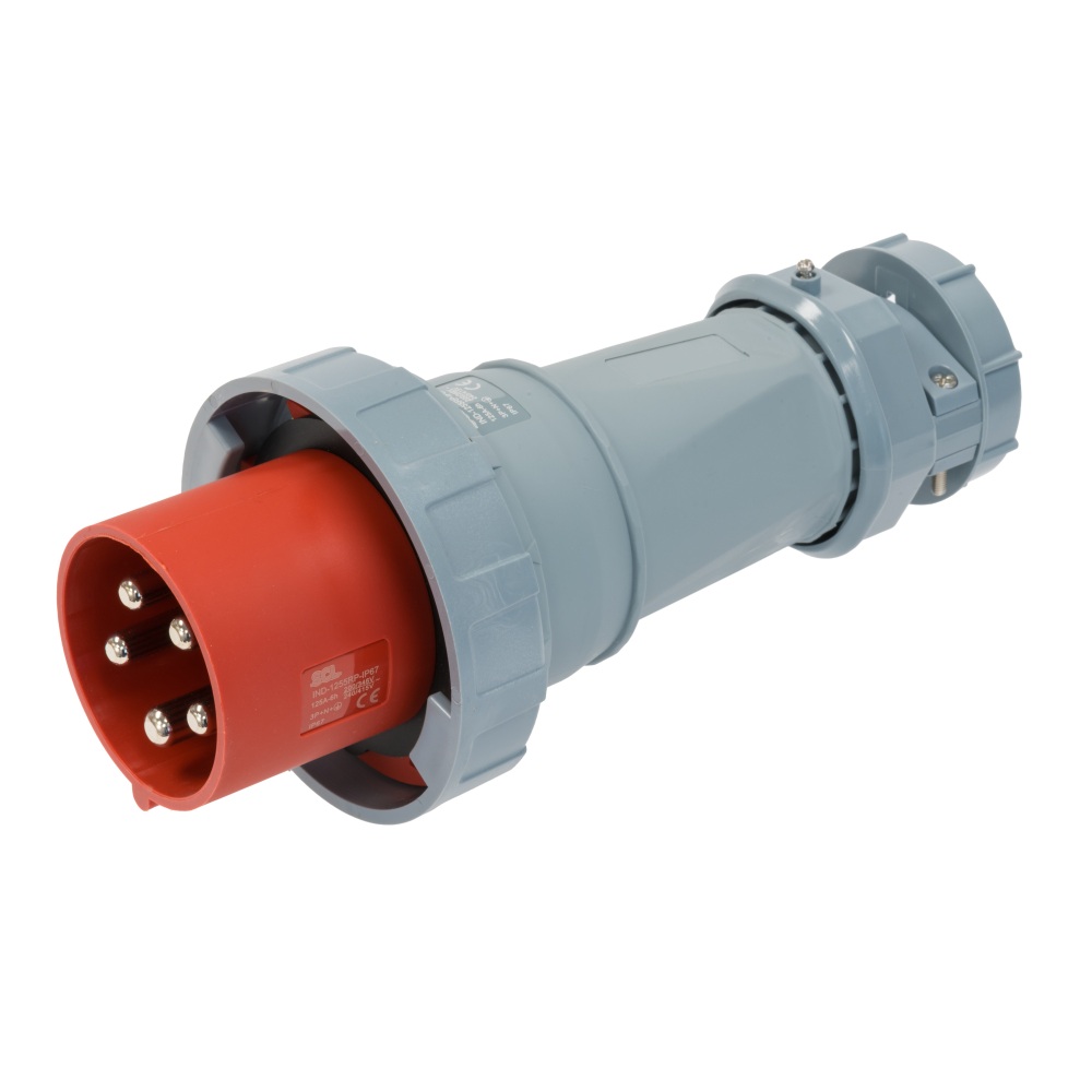 SCL 125A 5 Pin 415V Red IP67 Plug – IND-1255RP-IP67 – TEW Electrical